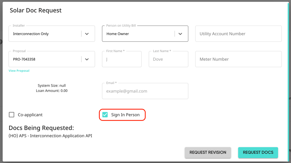 Requesting Sign In-Person Documents