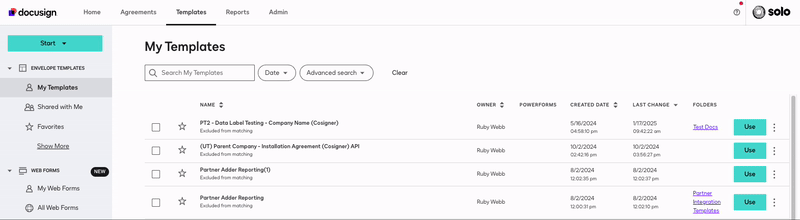 Accessing & Editing Existing Templates in DocuSign