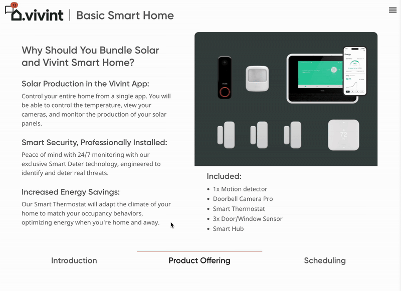Scheduling with Vivint on the Proposal